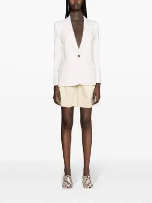 MSGM Single-breasted Crepe Blazer - White