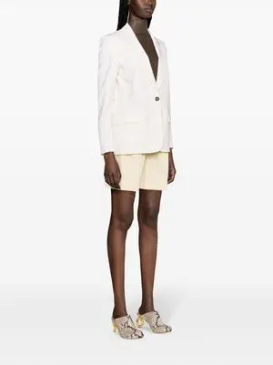 MSGM Single-breasted Crepe Blazer - White