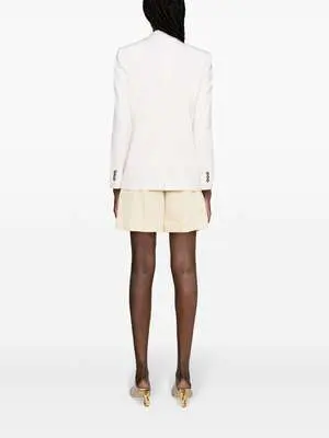 MSGM Single-breasted Crepe Blazer - White