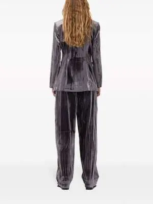 GANNI Striped Velvet-finish Blazer