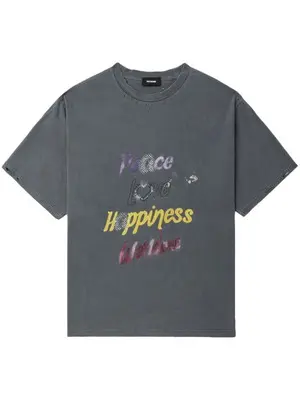 We11Done Slogan-print Cottton T-shirt - Grey