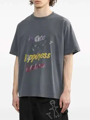 We11Done Slogan-print Cottton T-shirt - Grey