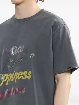 We11Done Slogan-print Cottton T-shirt - Grey