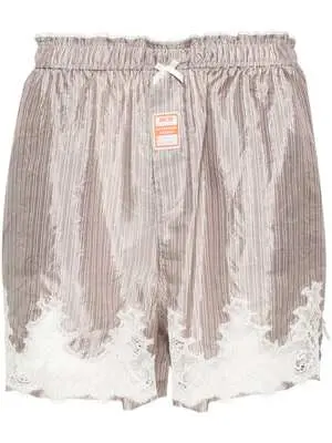 Martine Rose Striped Lace-trim Shorts