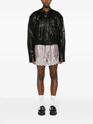 Martine Rose Striped Lace-trim Shorts