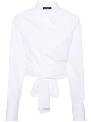Fabiana Filippi Wrap-design Cotton Shirt - White