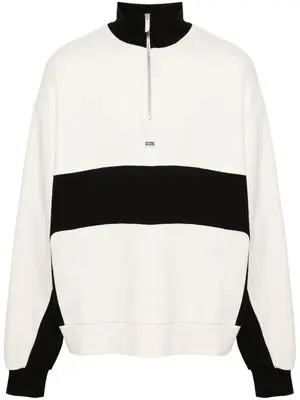 Gcds Logo-appliqué Half-zipped Sweatshirt