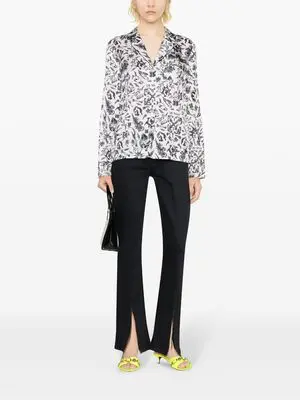 Off-White Floral-print Satin Shirt