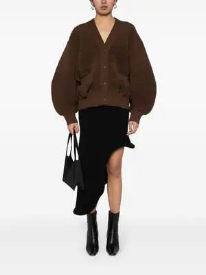 JNBY Balloon-sleeve Ribbed Cardigan
