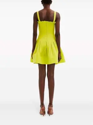 Oscar De La Renta Sleeveless Pleated Poplin Minidress