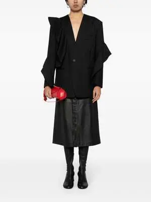 JNBY Ruffle-trim Collarless Blazer
