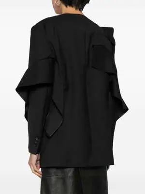 JNBY Ruffle-trim Collarless Blazer
