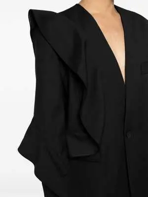 JNBY Ruffle-trim Collarless Blazer