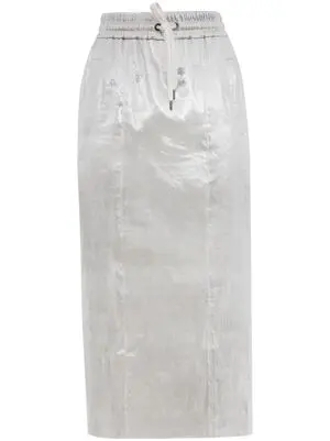 Brunello Cucinelli Metallic-finish Midi Skirt