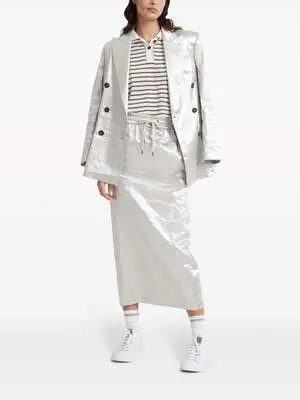 Brunello Cucinelli Metallic-finish Midi Skirt