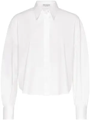Brunello Cucinelli Band-collar Cotton-blend Shirt