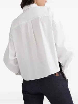 Brunello Cucinelli Band-collar Cotton-blend Shirt