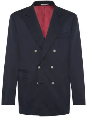 Brunello Cucinelli Double-breasted Silk Blazer