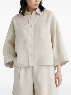 Brunello Cucinelli Embroidered Short-sleeve Shirt