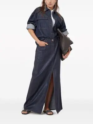 Brunello Cucinelli Denim Maxi Skirt
