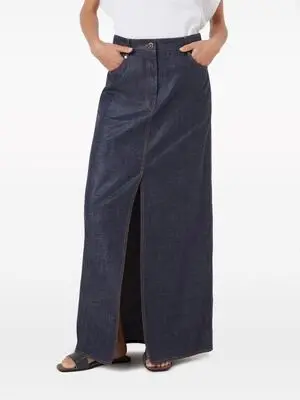 Brunello Cucinelli Denim Maxi Skirt