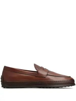 TOD'S Gomma Leather Moccasin Loafers
