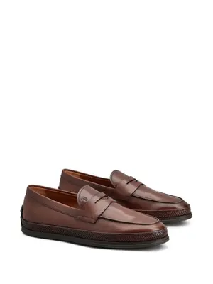 TOD'S Gomma Leather Moccasin Loafers