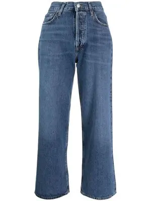 AGOLDE Ren High-rise Cropped Wide Leg Jeans