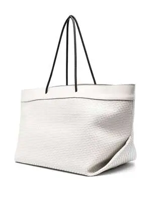 Moschino Print Interwoven Tote Bag - White