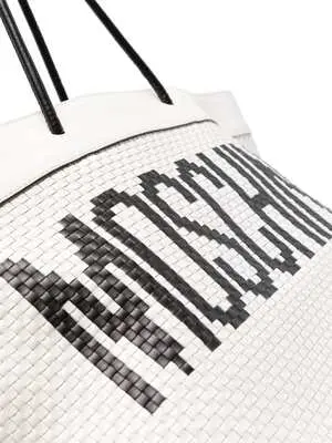 Moschino Print Interwoven Tote Bag - White