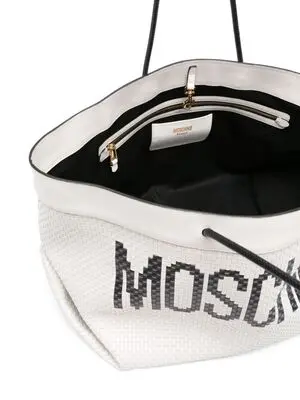 Moschino Print Interwoven Tote Bag - White