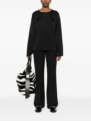 Fabiana Filippi Beaded-trim Crepe Top - Black