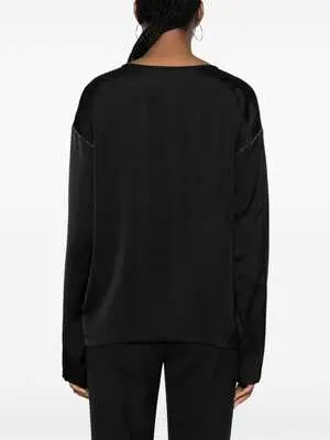 Fabiana Filippi Beaded-trim Crepe Top - Black