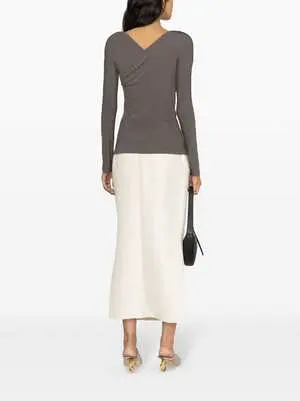 Fabiana Filippi Asymmetric Neck Layered Blouse