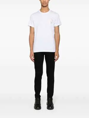 Versace Logo-flocked Cotton T-shirt - White