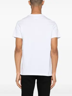 Versace Logo-flocked Cotton T-shirt - White