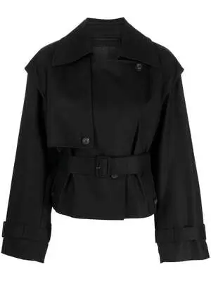 JNBY Open-back Cropped Trench Coat - Black
