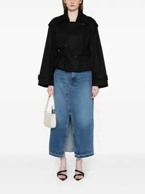 JNBY Open-back Cropped Trench Coat - Black
