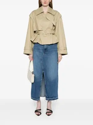 JNBY Open-back Cropped Trench Coat - Neutrals