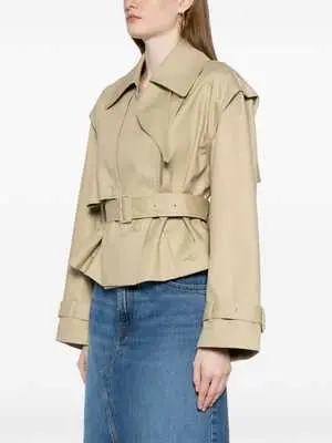 JNBY Open-back Cropped Trench Coat - Neutrals