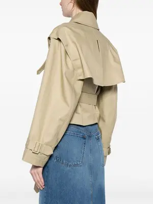 JNBY Open-back Cropped Trench Coat - Neutrals