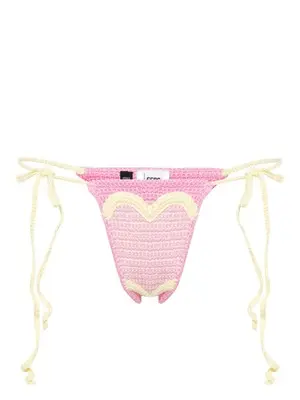 Gcds Heart Crochet-knit Bikini Bottom - Pink