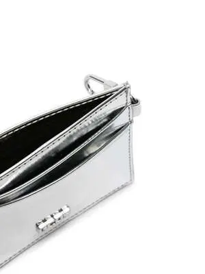 Gcds Comma Mirror Leather Card Holder - Silver