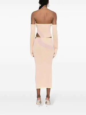 Gcds Comma Logo-plaque Ribbed Skirt