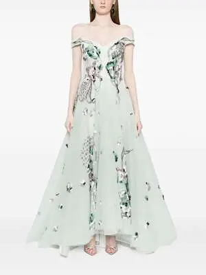 SAIID KOBEISY Off-shoulder Tulle Gown