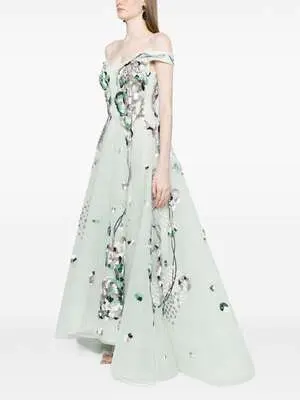 SAIID KOBEISY Off-shoulder Tulle Gown