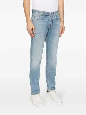 Eleventy Distressed Tapered-leg Jeans