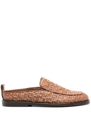 Gcds Monogram Raffia Mules