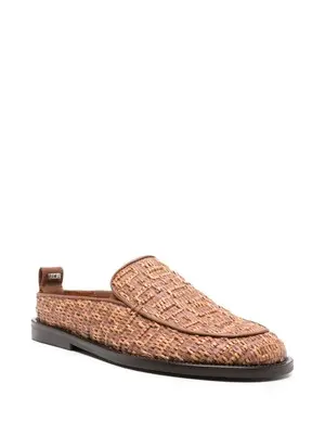 Gcds Monogram Raffia Mules