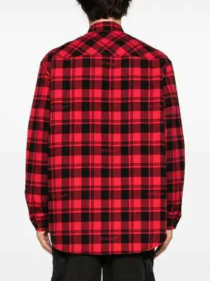Off-White Plaid-check Flannel Shirt Jacket - Red